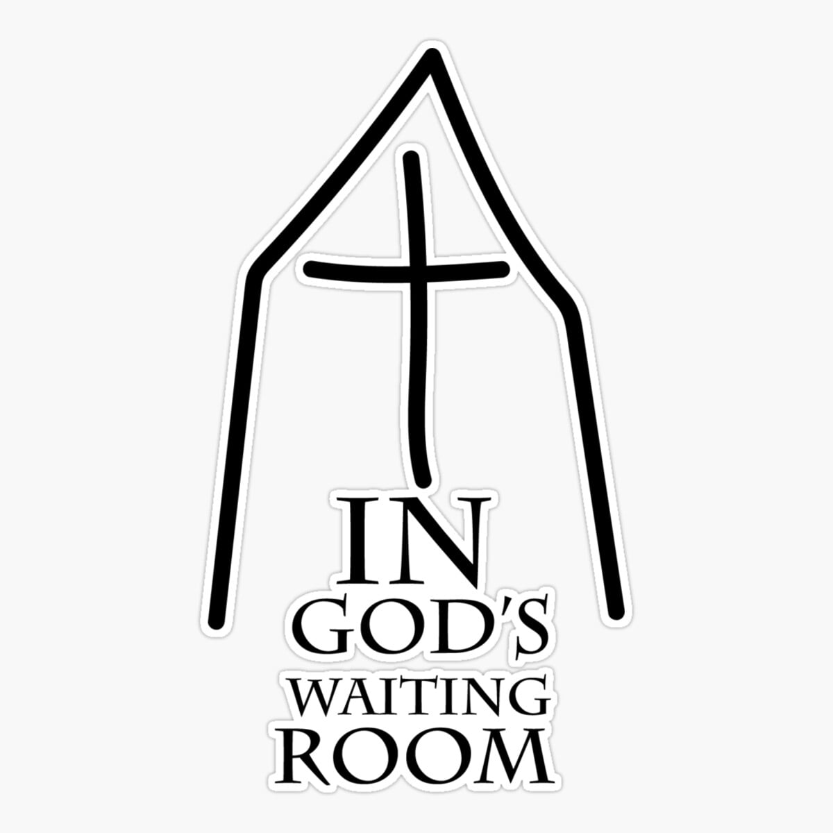 Stickology In God'S Waiting Room Sticker, Phone Decal Water Bottle ...