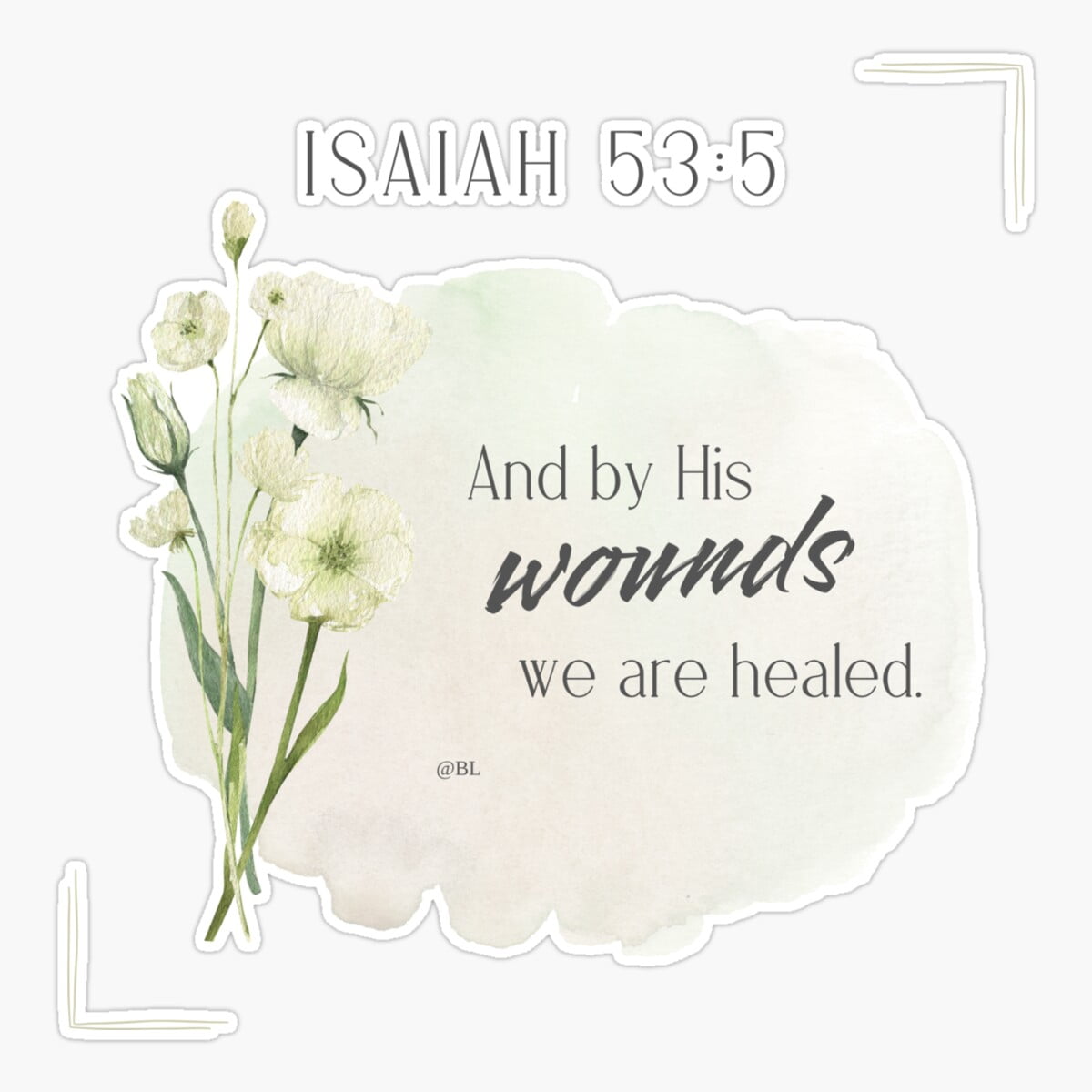 Stickology Isaiah 53:5 Bible Verse Sticker, Phone Decal Water Bottle ...