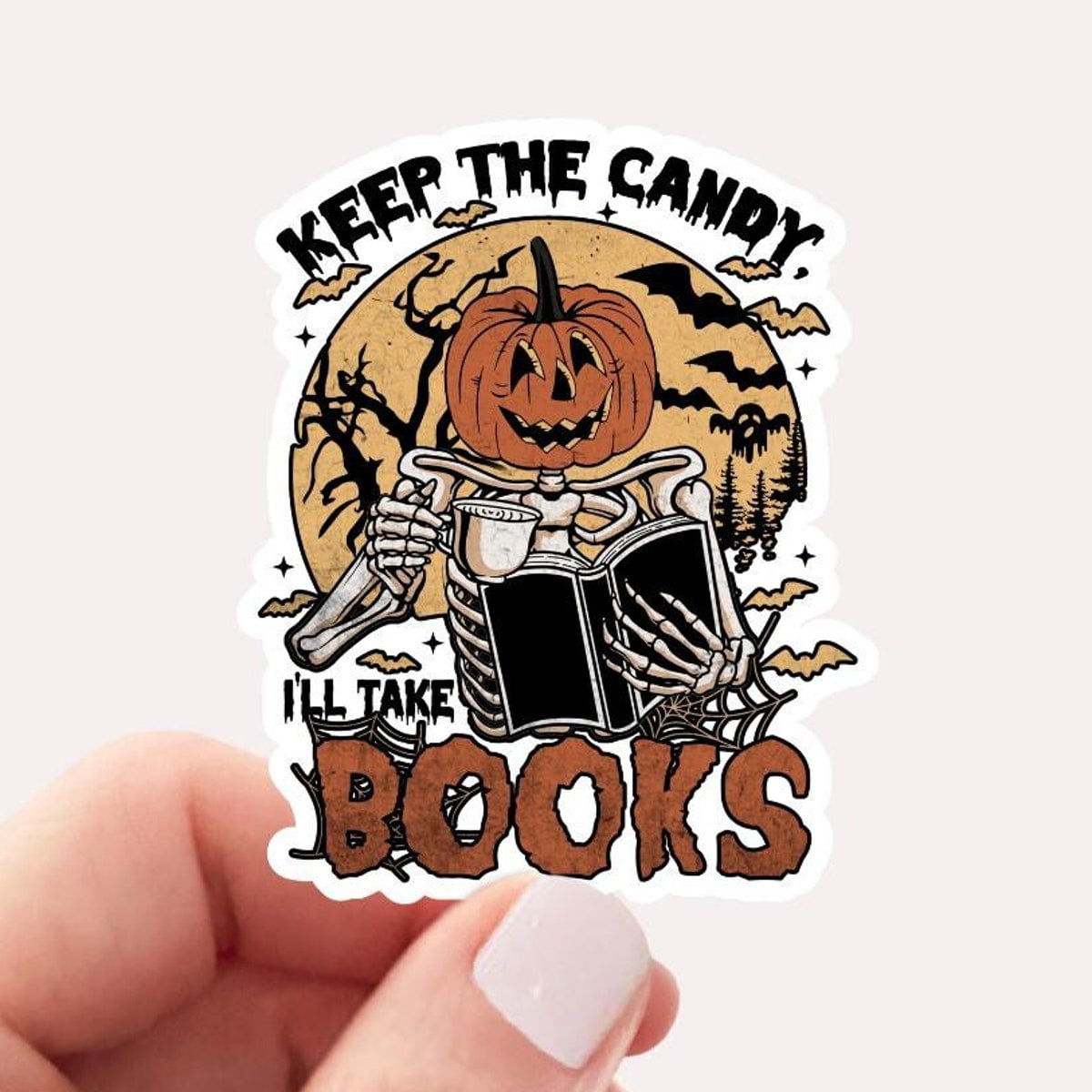 Stickology Keep The Candy I'll Take The Books Sticker, Book Sticker ...