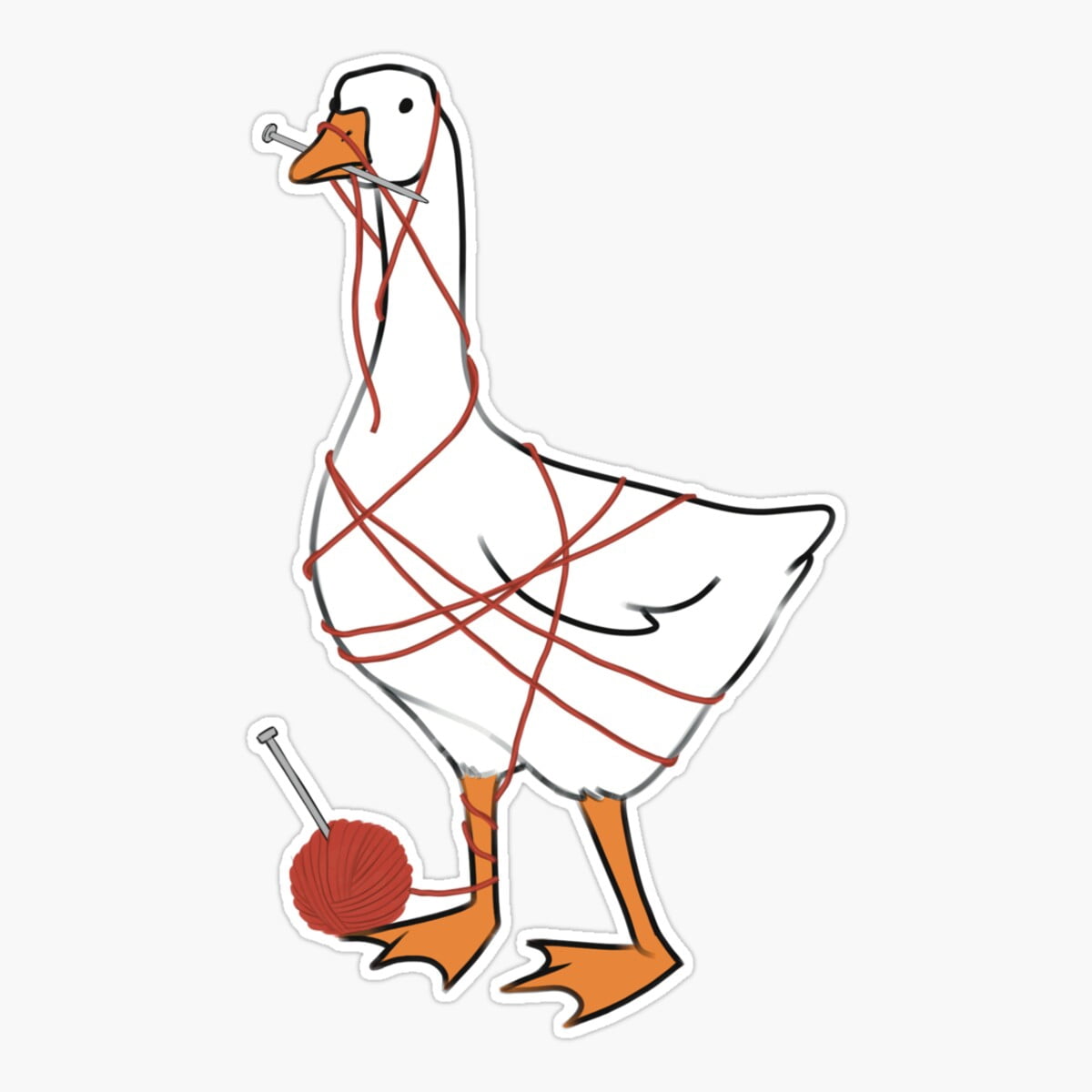 Stickology Knitting Goose (No Captions) Sticker, Phone Decal Water ...