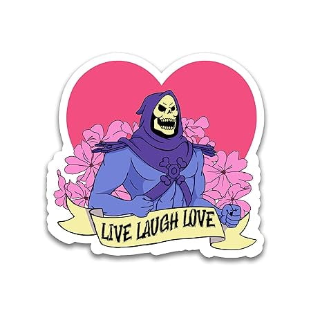 Stickology Live Laugh Love Sticker, Skull Stickers, Funny Stickers ...