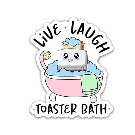 Stickology Live Laugh Toaster Bath Sticker, Cute Bread Sticker ...