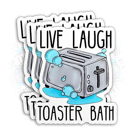 Stickology Live Laugh Toaster Bath Sticker Funny Toaster Quote Joke 3 ...