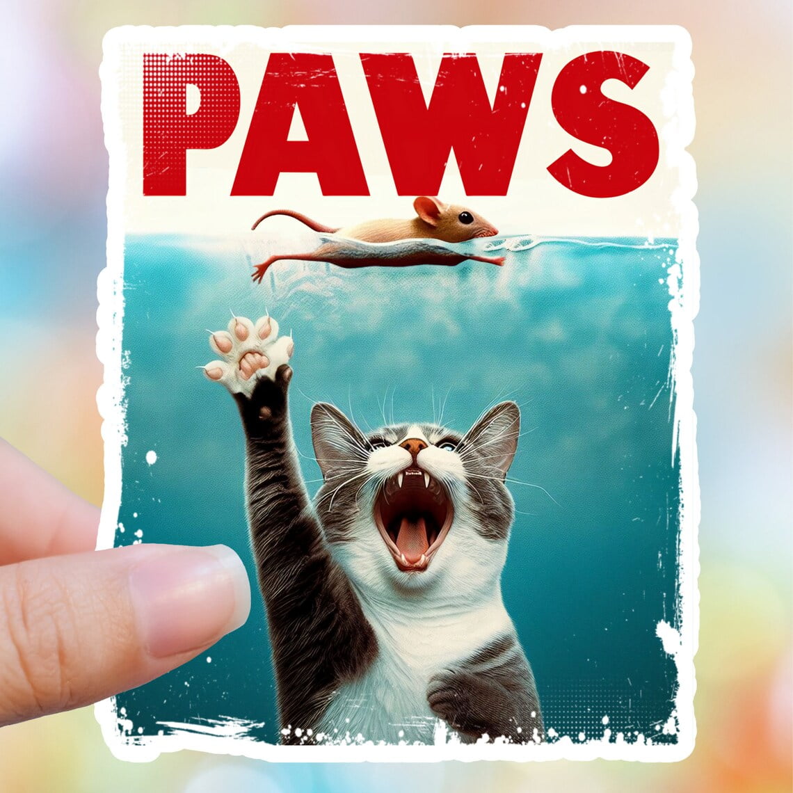 Stickology Paws Movie Poster, Funny Cat Poster er, Sarcastic Decals ...