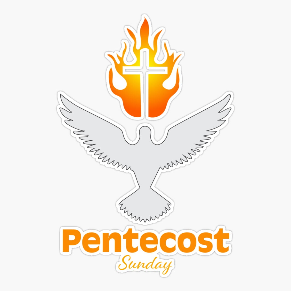 Stickology Pentecost Sunday Art – Holy Spirit Dove With Flames Of Fire ...