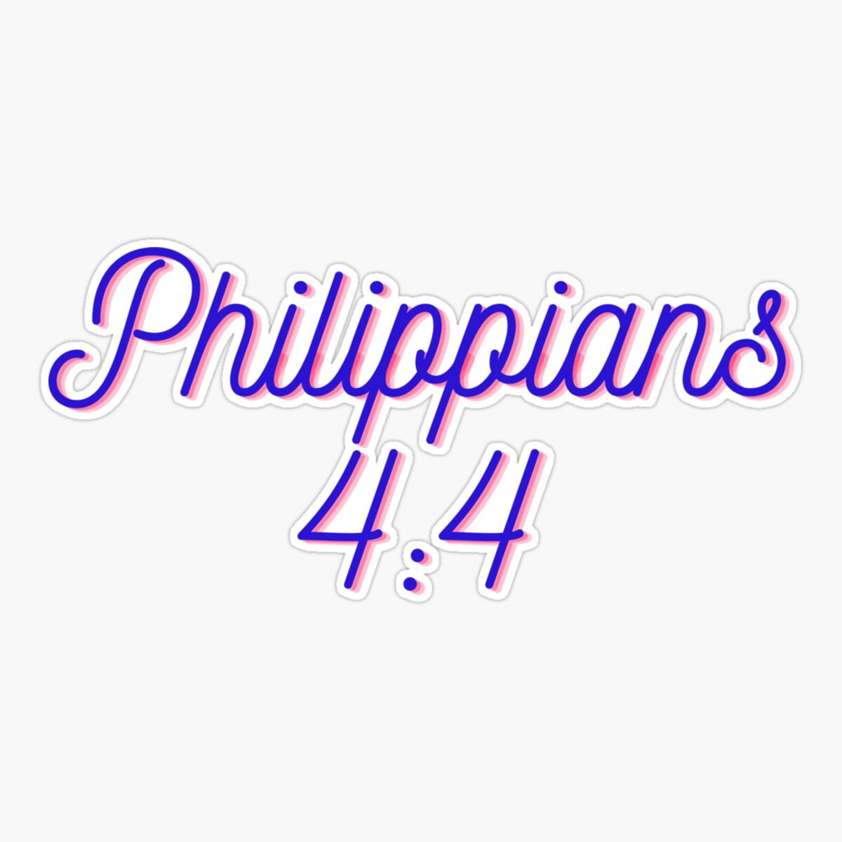 Stickology Philippians 4:4 Blue Text Sticker, Phone Decal Water Bottle ...