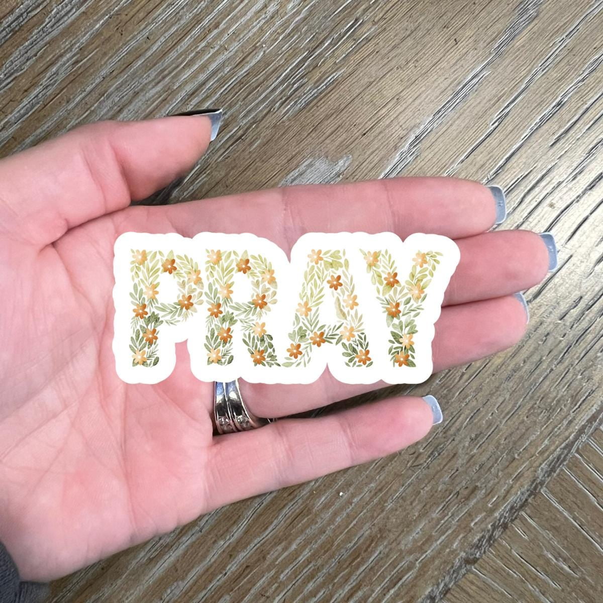 Stickology Pray Sticker l Floral Sticker l Praying Sticker l Christian ...