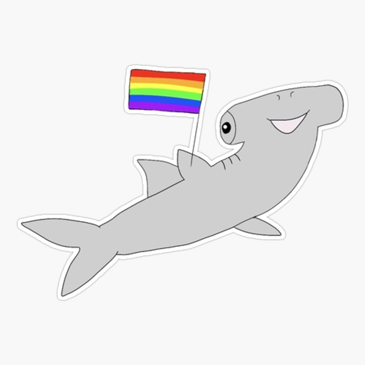 Stickology Pride Hammerhead Shark Sticker, Phone Decal Water Bottle ...