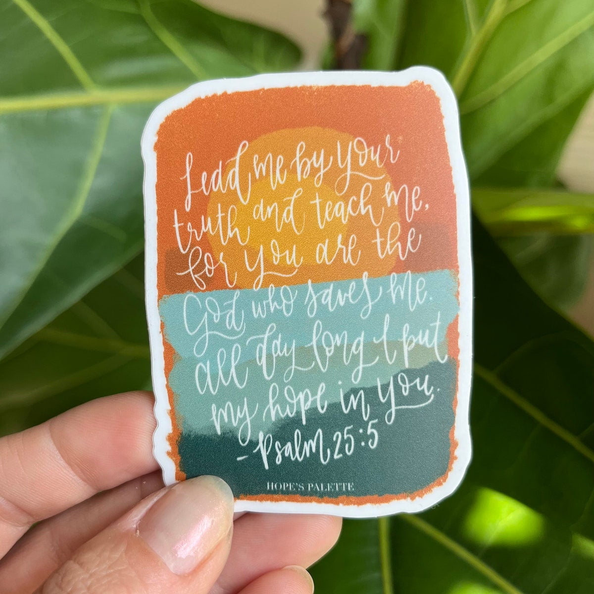 Stickology Psalm 25 Handlettered Bible Verse Sticker, Watercolor Ocean ...