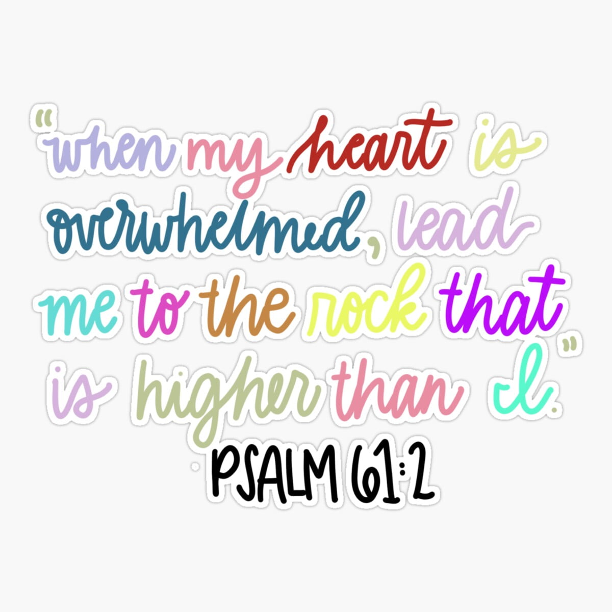 Stickology Psalm 61:2 Sticker, Phone Decal Water Bottle Stickers Car ...