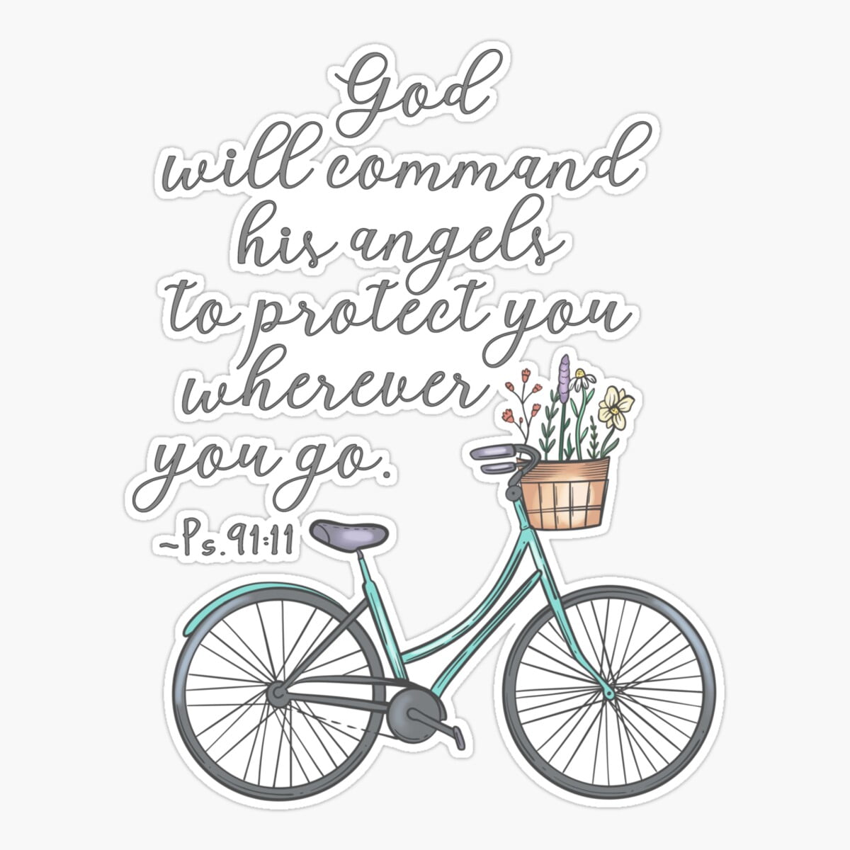 Stickology Psalm 91 God Will Command His Angels Sticker, Phone Decal ...