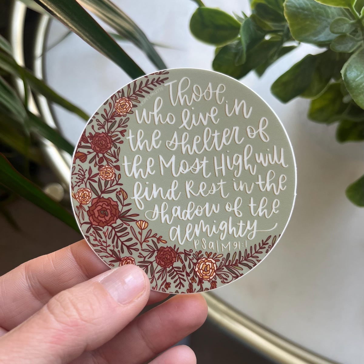 Stickology Psalm 91 Hand Lettered Bible Verse Vinyl Sticker with ...