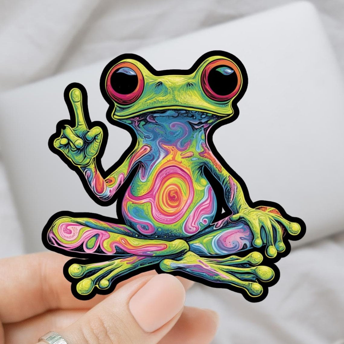 Stickology Psychedelic Frog er | Funny Vinyl Decal for Laptop, Tumbler ...