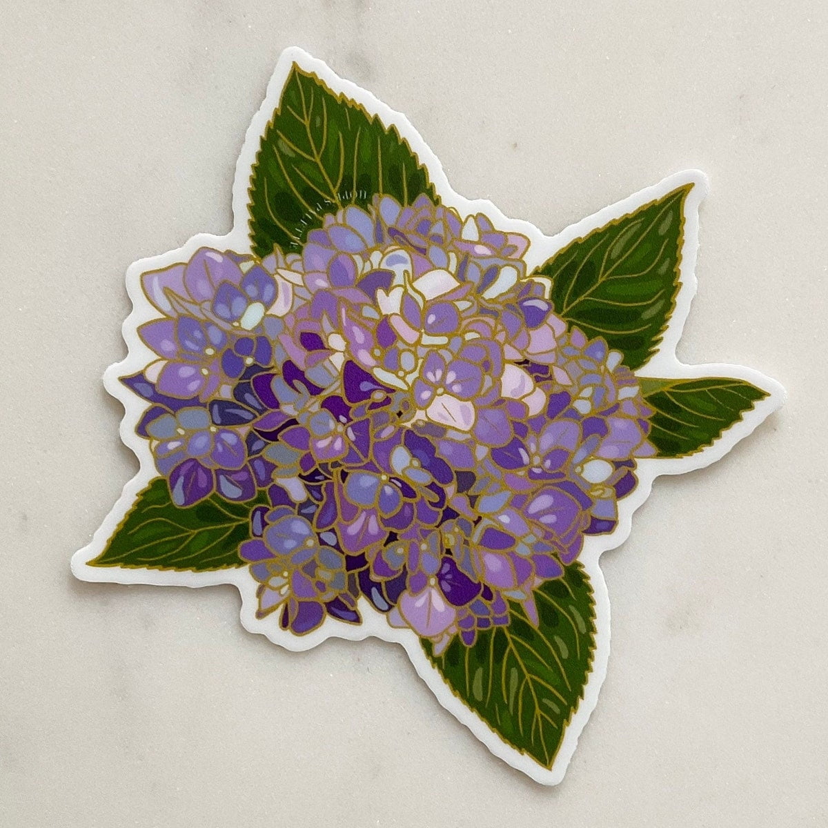 Stickology Purple Hydrangea Vinyl Sticker, purple flower laptop sticker ...
