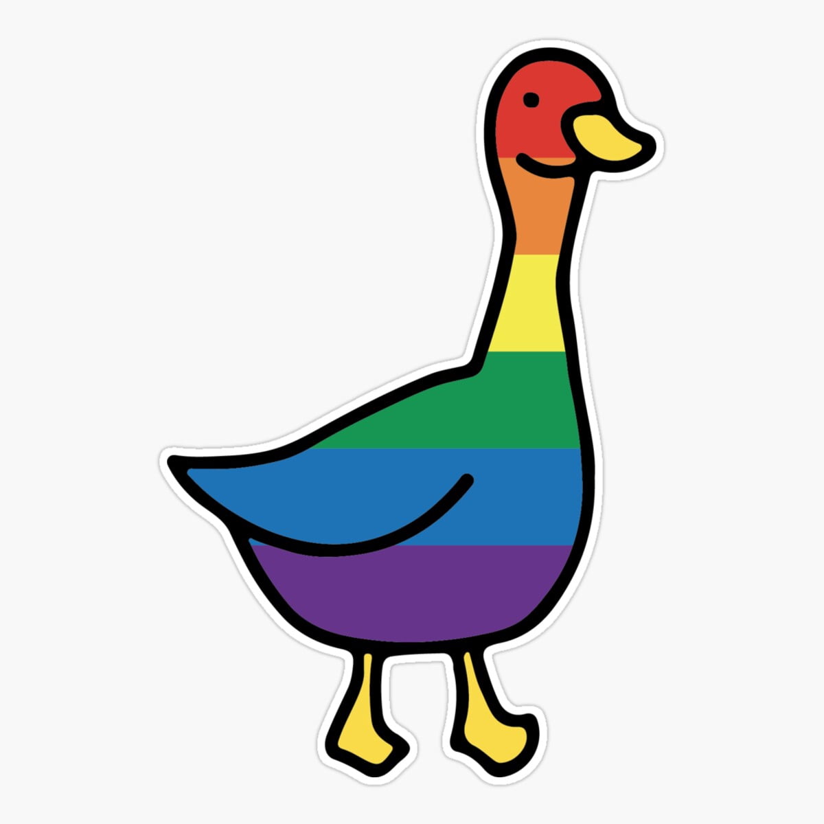 Stickology Rainbow Silly Goose Sticker, Phone Decal Water Bottle ...