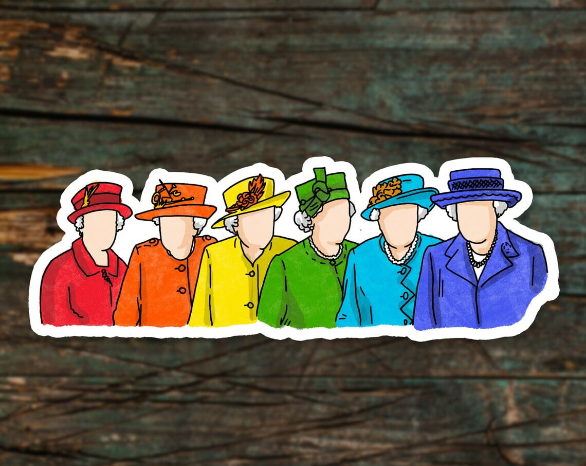 Stickology Rainbow queen er - Queen Elizabeth II er - Queen crown er ...