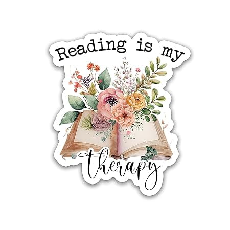 Stickology Reading Is My Therapy Sticker, Reading Book Sticker, Book ...