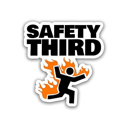 Stickology Safety Third Fire Warning Sticker, Black with Red Elements ...