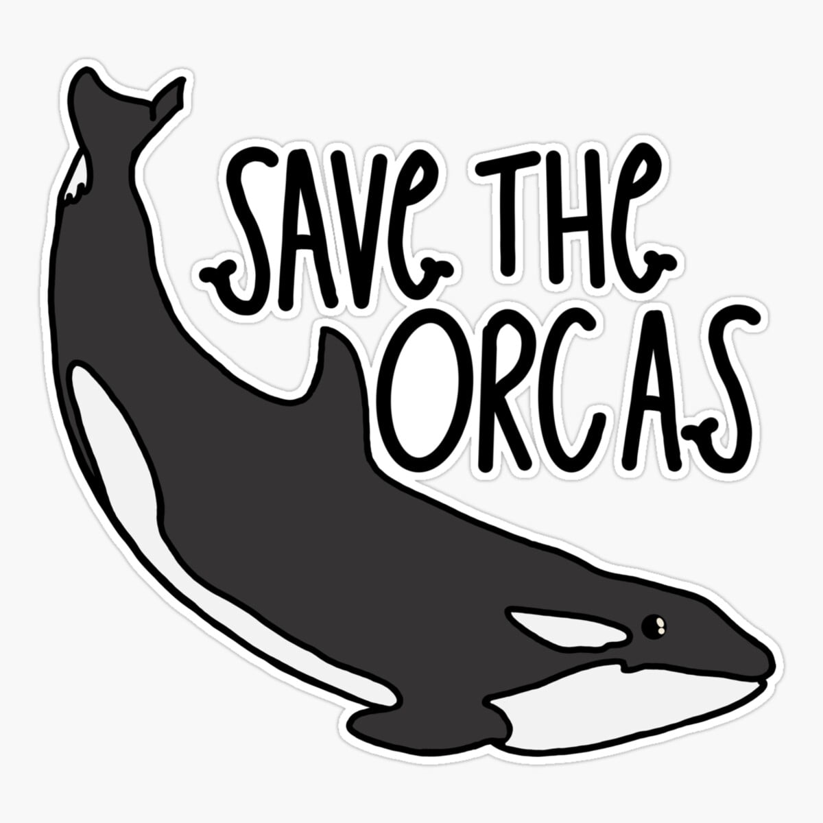 Stickology Save The Orcas Design Sticker, Phone Decal Water Bottle ...