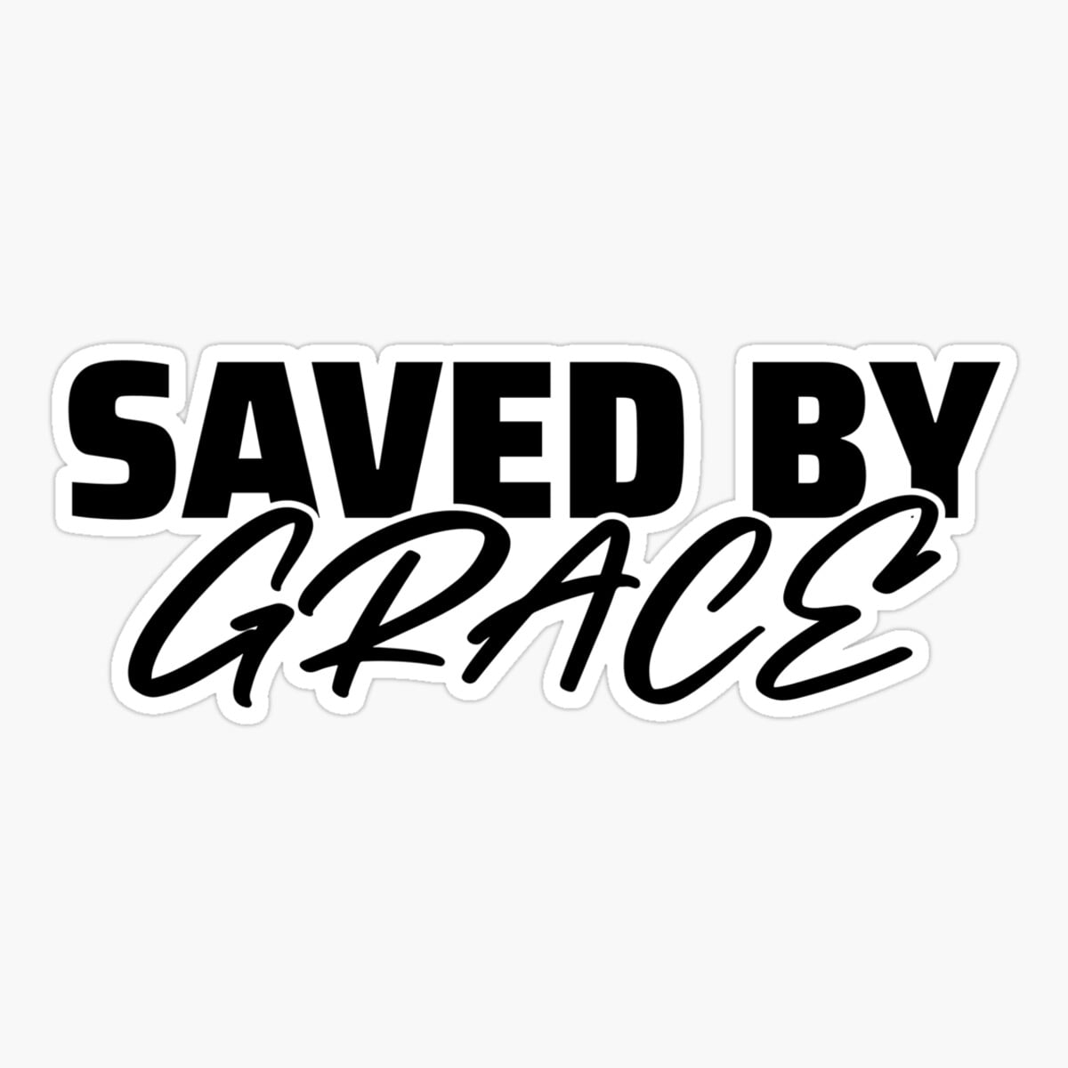 Stickology Saved By Grace, Amazing Grace Sticker, Phone Decal Water ...