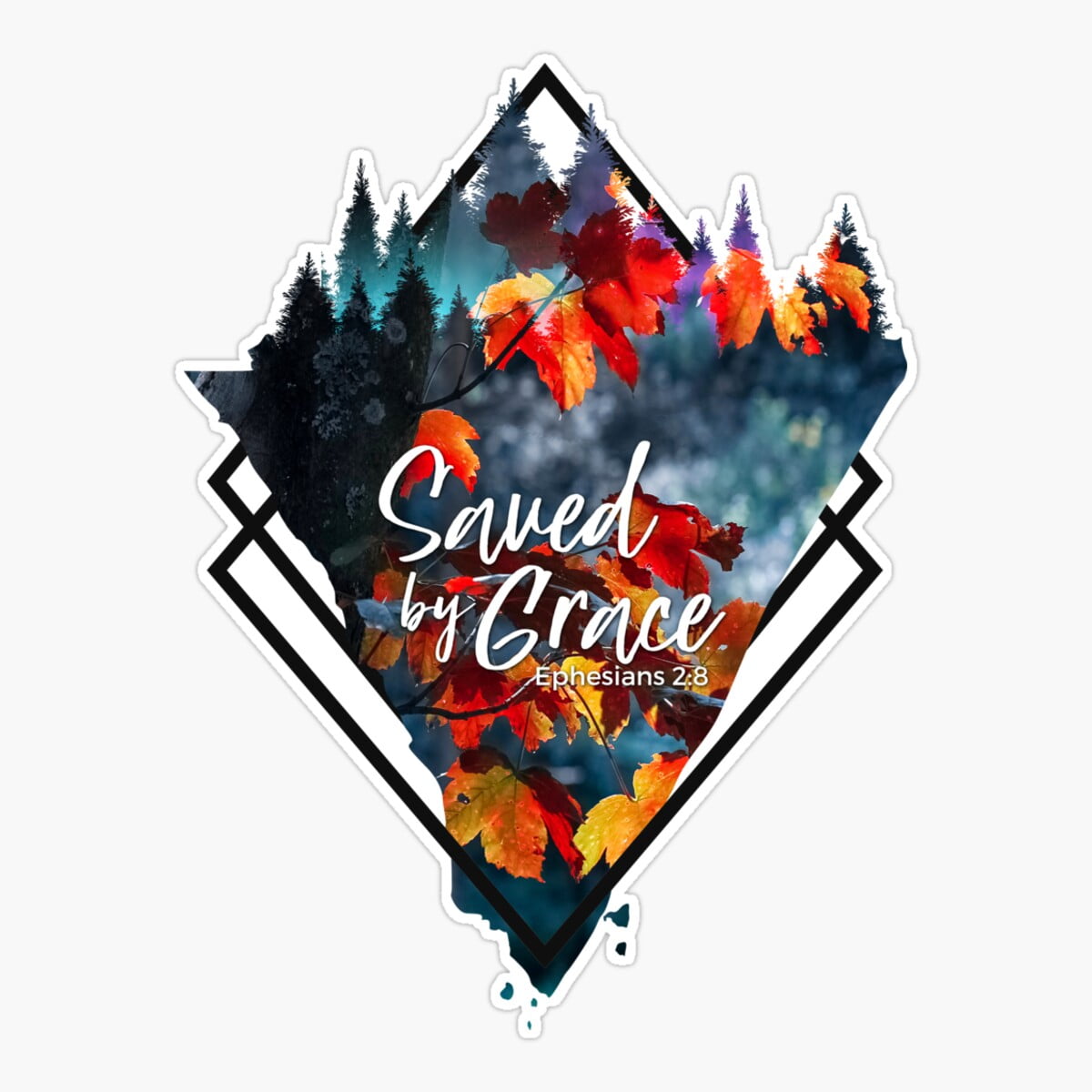 Stickology Saved By Grace - Faith Alone Statement Christian T-Shirt ...