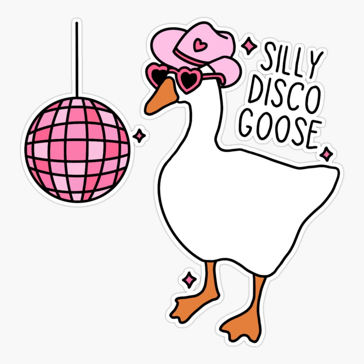 Stickology Silly Disco Goose Sticker, Phone Decal Water Bottle Stickers ...