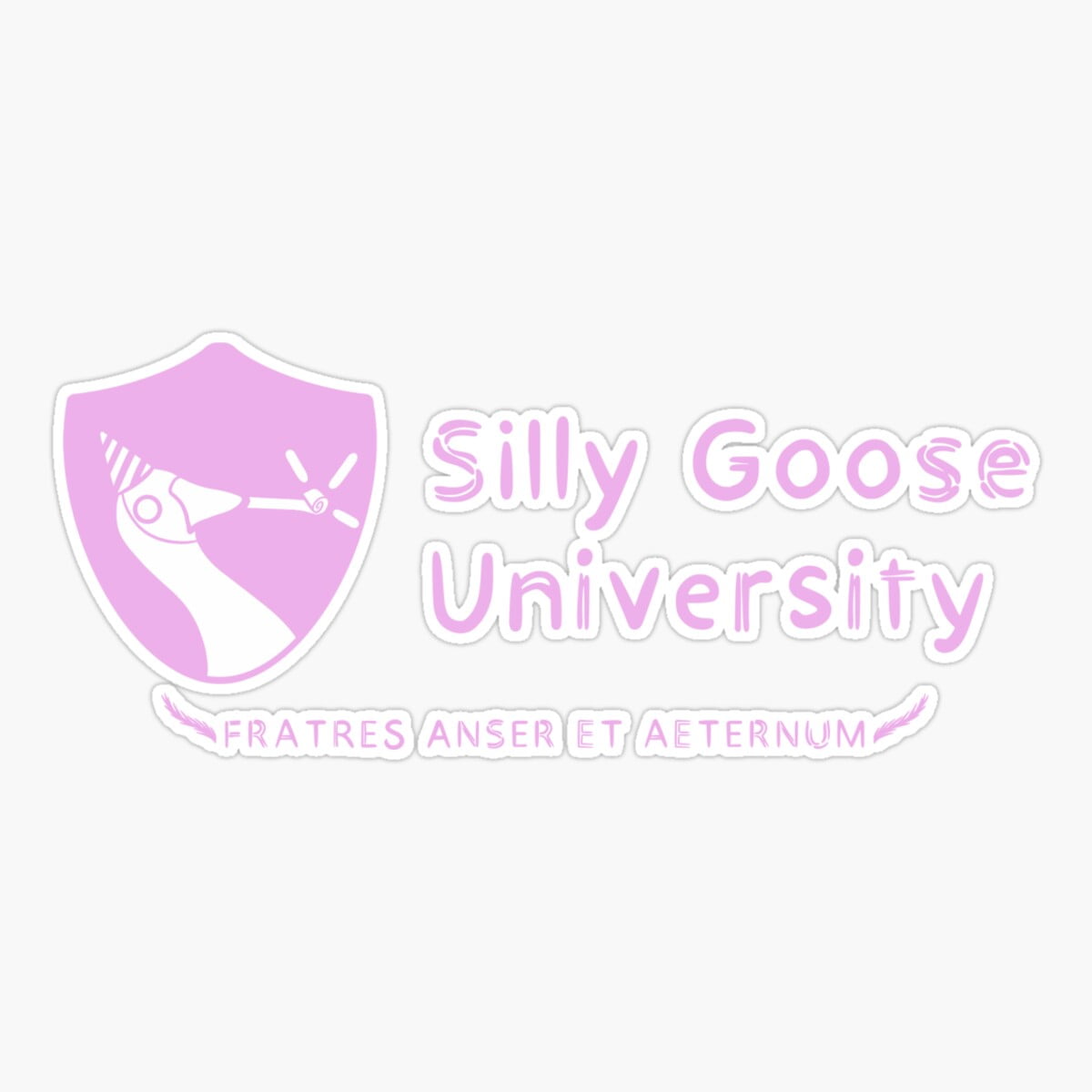 Stickology Silly Goose University (Pretty Pink) Sticker, Phone Decal ...