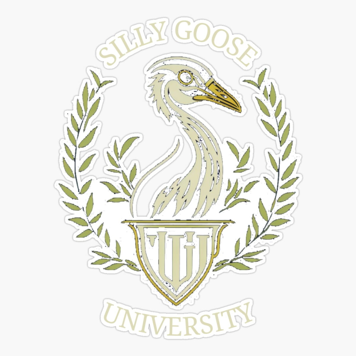 Stickology Silly Goose University Sticker, Phone Decal Water Bottle ...