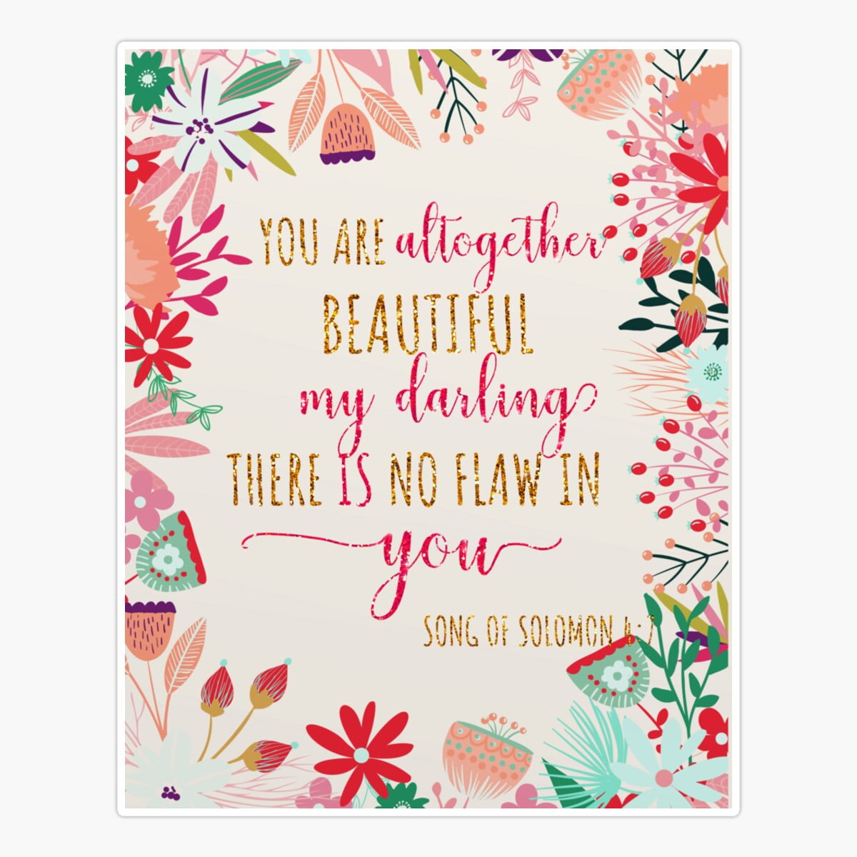 Stickology Song Of Solomon Sticker, Phone Decal Water Bottle Stickers ...