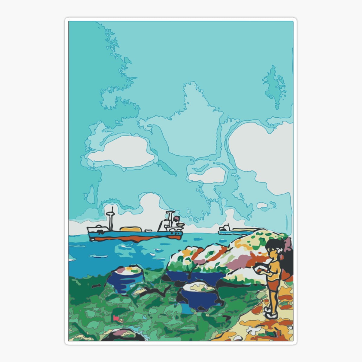 Stickology Sousuke Finds Ponyo Sticker, Phone Decal Water Bottle ...