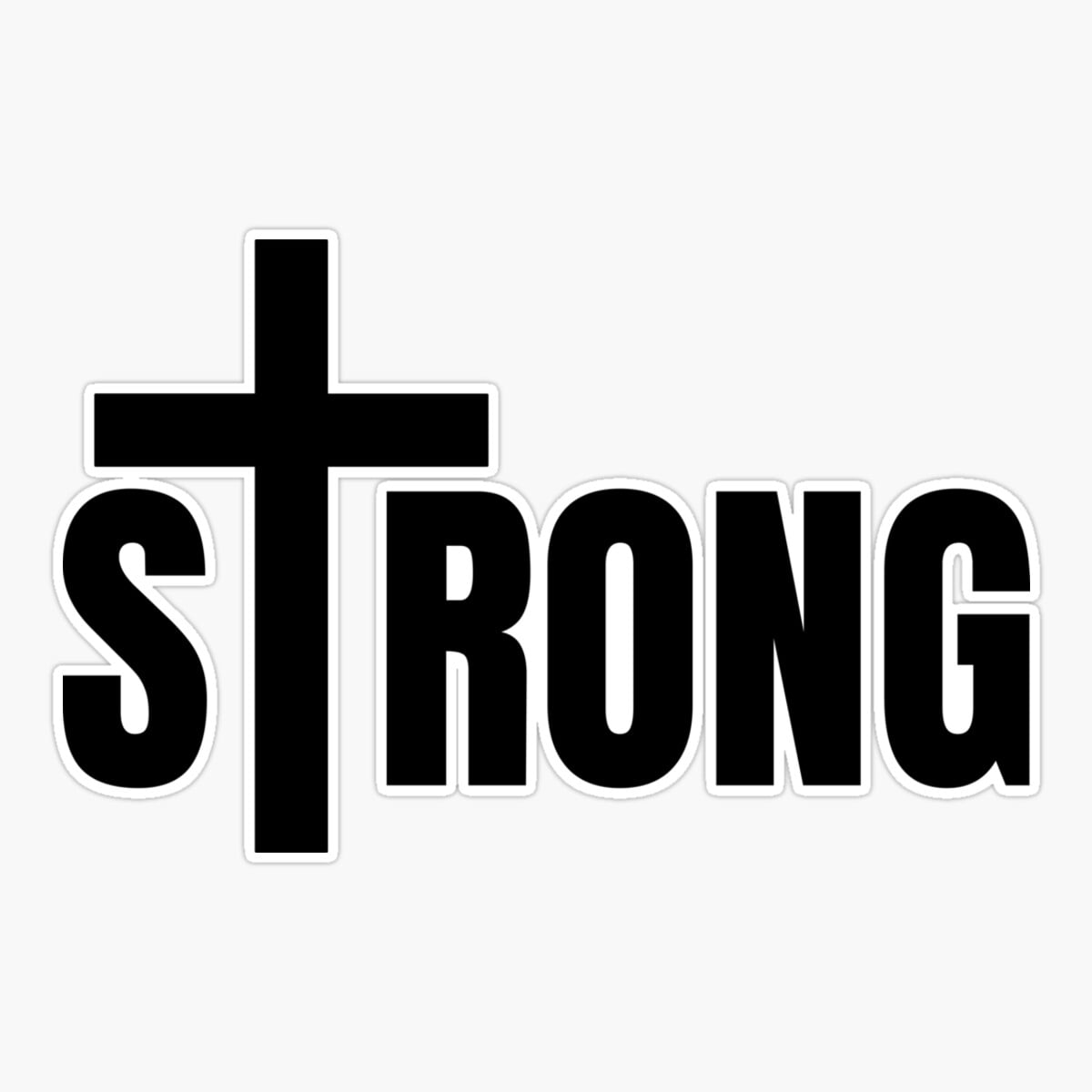 Stickology Strong Cross God | Christian Faith Strength Religious Design ...