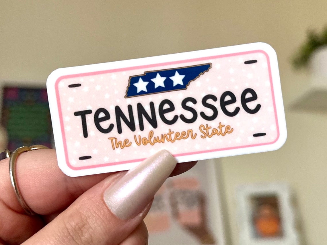 Stickology Tennessee Plate Waterproof er, TN Gifts, The Volunteer State ...