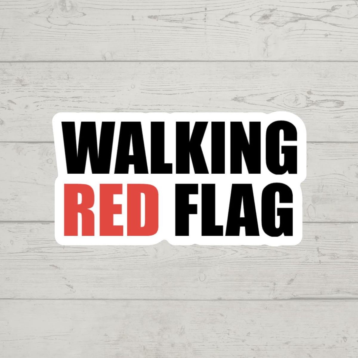 Stickology Walking RED Flag sticker waterproof glossy vinyl sticker ...