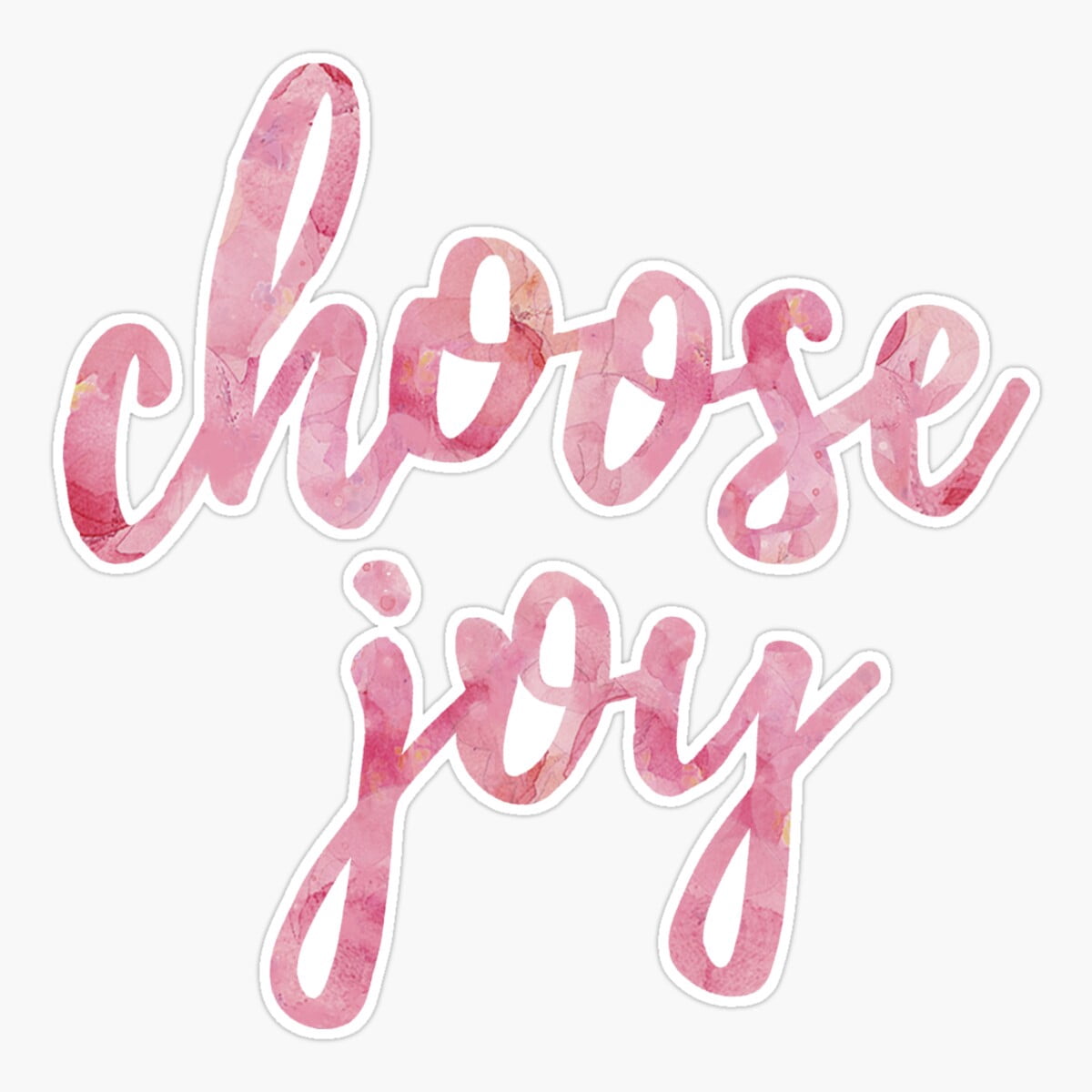 Stickology Watercolor Choose Joy - Rose Pink On Black Sticker, Phone ...