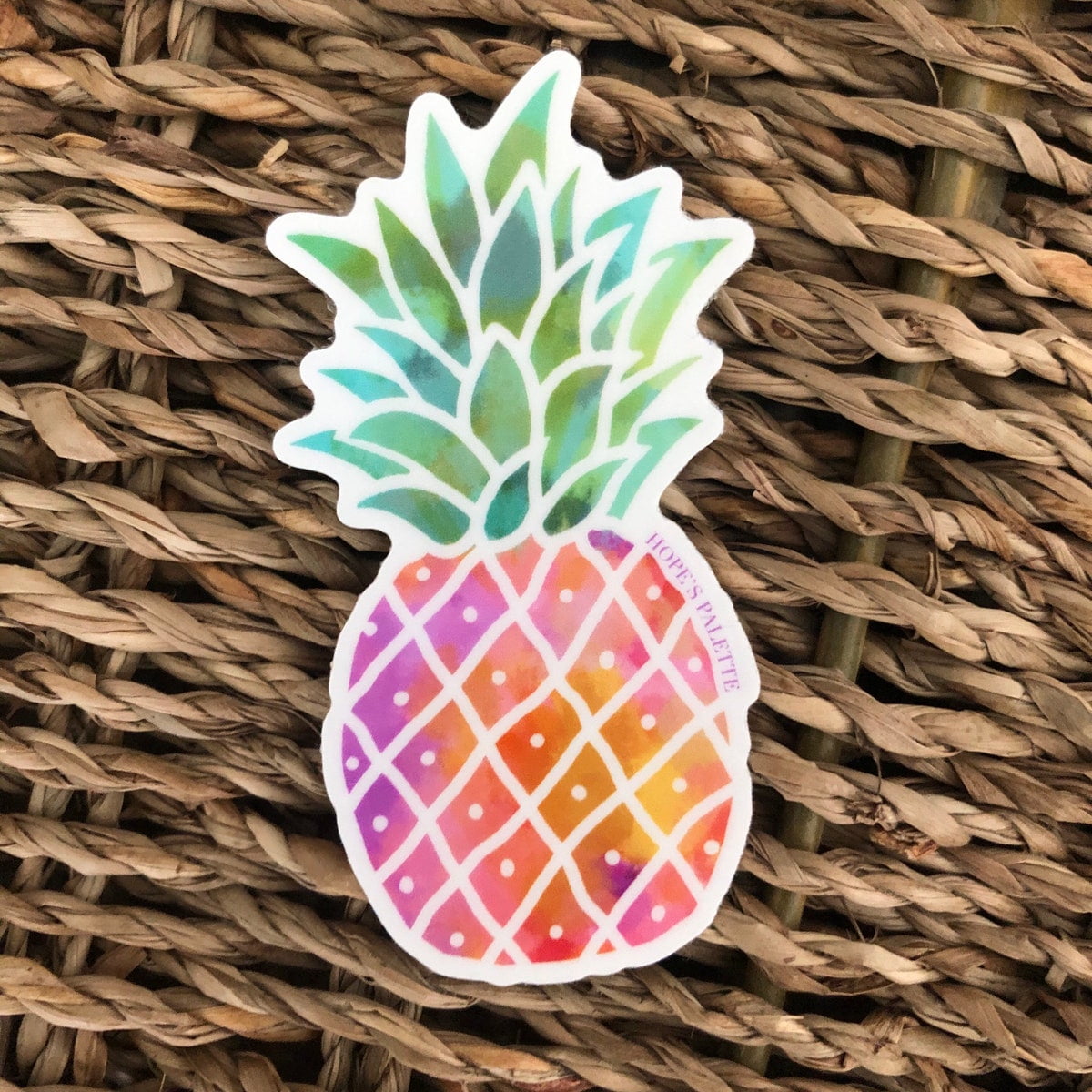 Stickology Watercolor Pineapple Vinyl Sticker, Waterproof Colorful ...