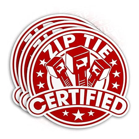 Stickology Zip Tie Certified Stickers Technician Electrician Mechanic ...