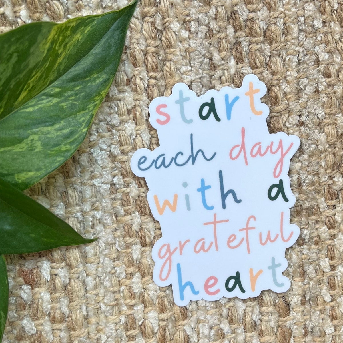 Stickology hand made start each day with a grateful heart sticker ...