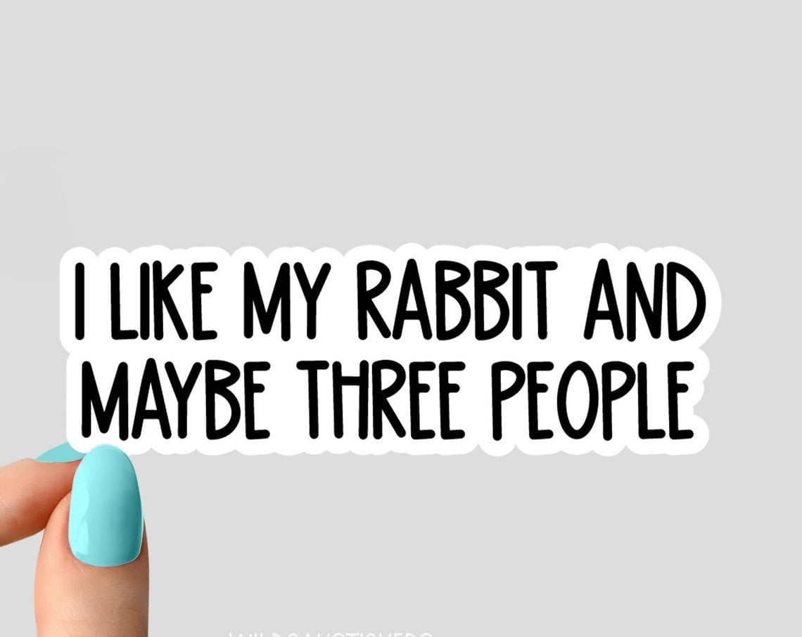 Stickology i like my rabbit and maybe three people, rabbit mom ers ...