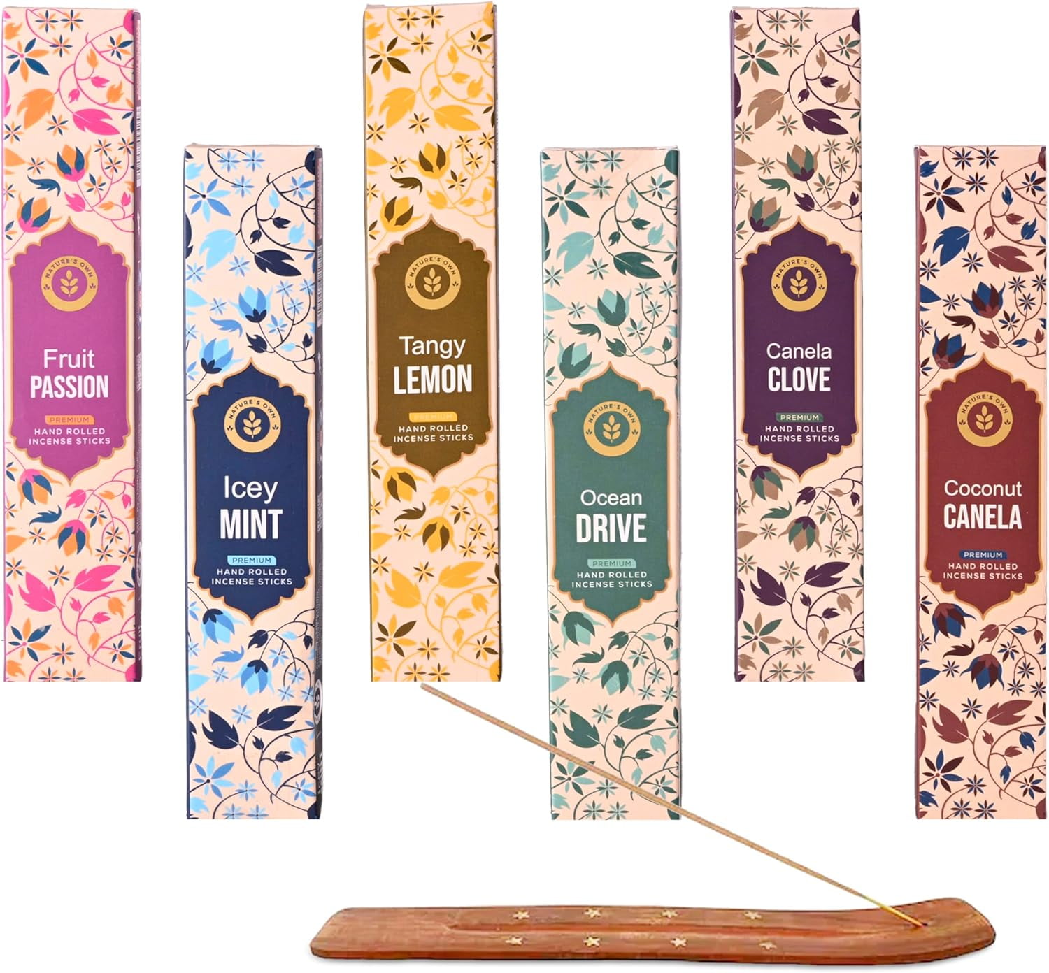 Sticks Gift Pack – 6 Fragrances x 20 Sticks Each, Hand Rolled Insents ...