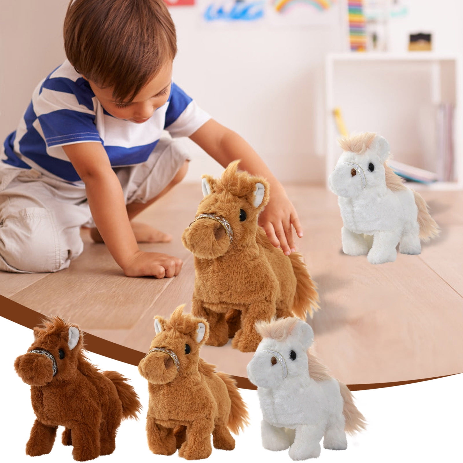 Sticky Buddy Realistic Walking Horse Toy - Battery Operated Robotic ...