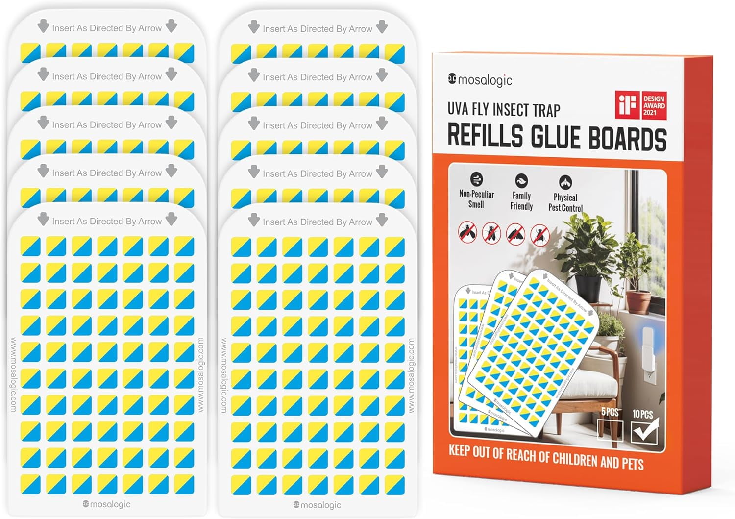 Sticky Card Plug Refill Replacement Glue Cards for Flying Insect Trap ...