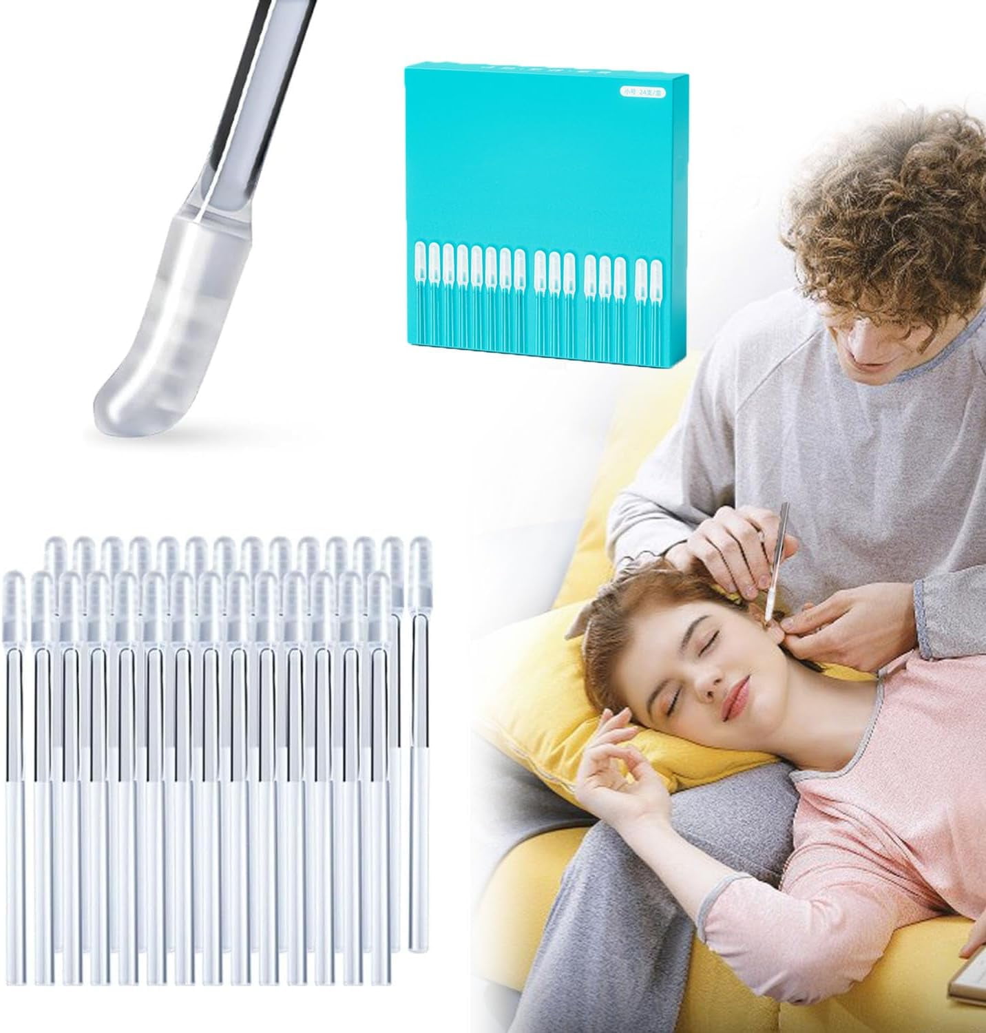 Sticky Ear Swabs, Reusable Earwax Removal Swabs, Sticky Scoops for Ear ...