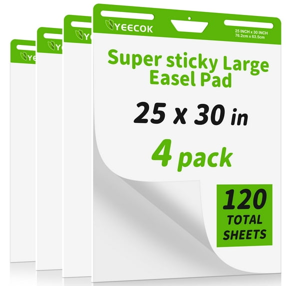 Sticky Easel Pad 25 in MDA05 x 30 in, 30 Sheets/Pad, 4 Pads/Pack ...