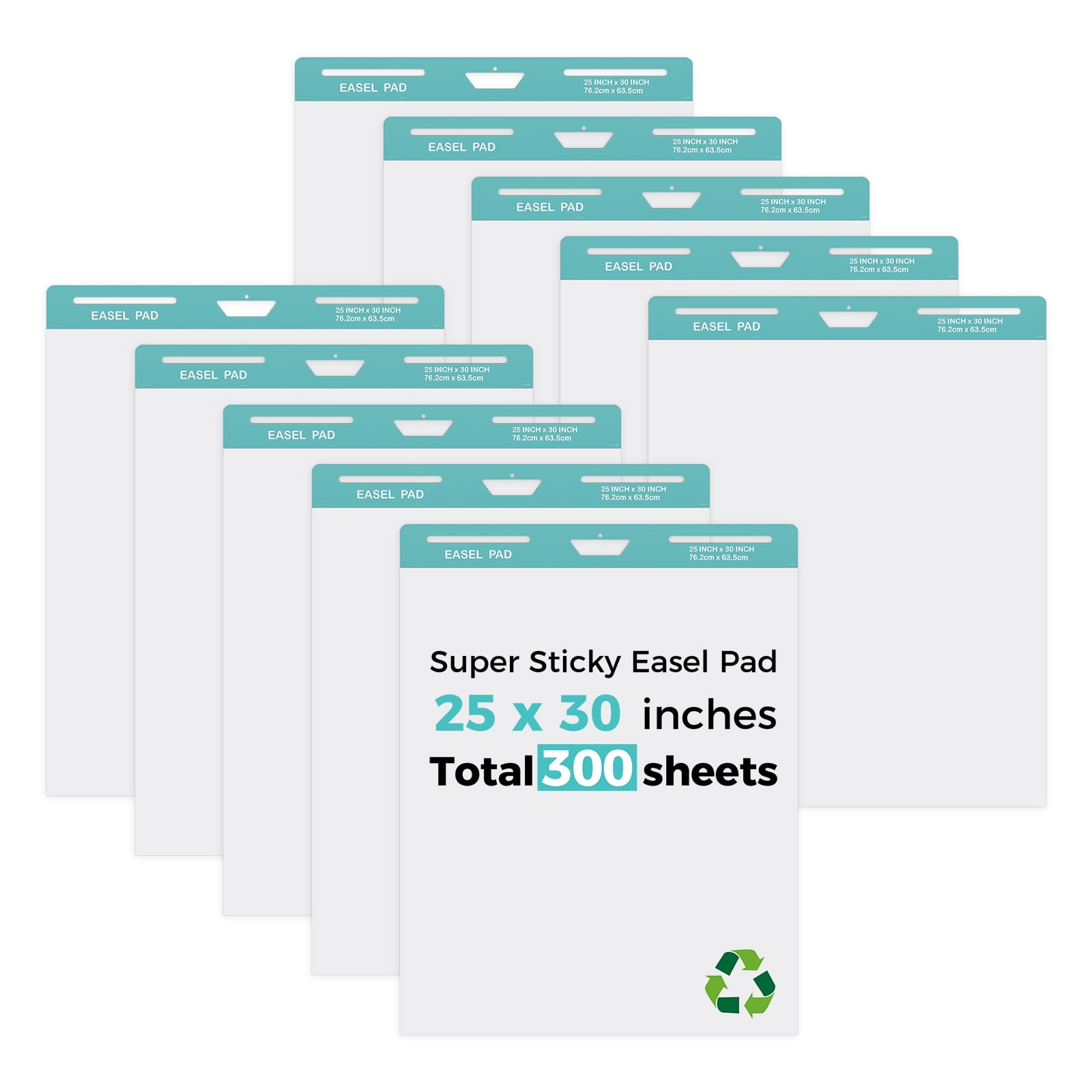 Sticky Easel Pad, 25 x 30 Inch, White, 30 Sheets/Pad, 10 Pads/Pack ...