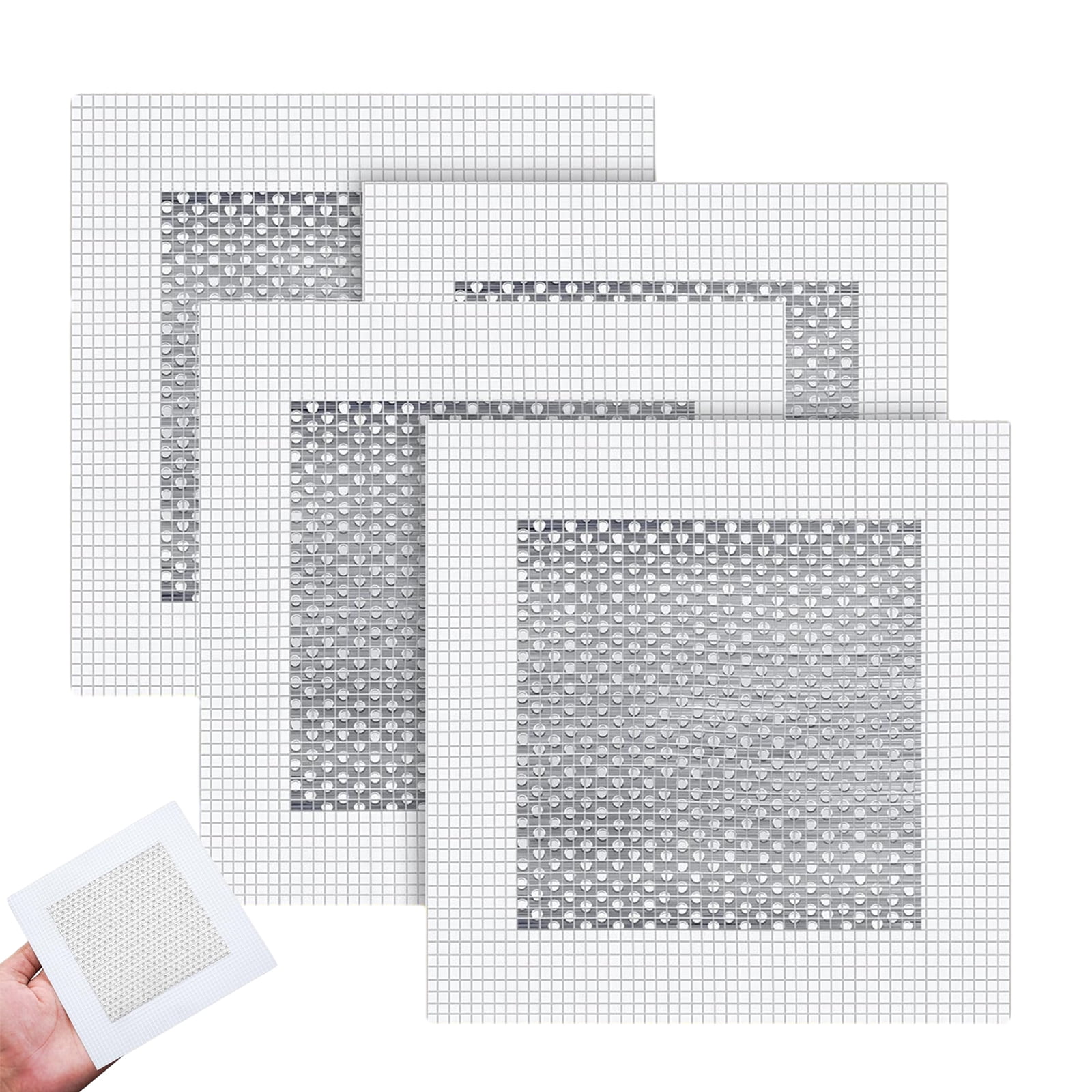 Sticky Fiber Aluminum Mesh Wall Repair Patch, 4 Pcs 2 inch Self ...
