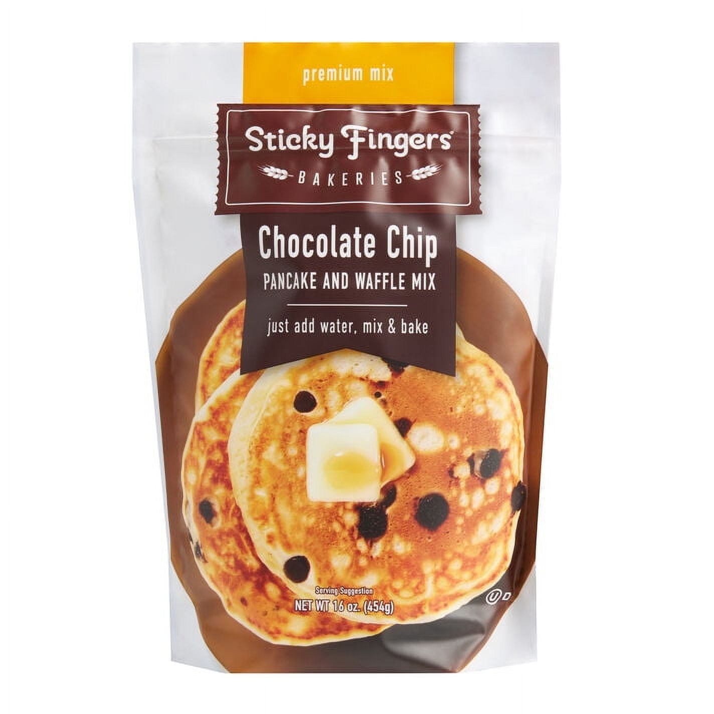 Sticky Fingers Chocolate Chip Pancake Mix 16 oz. Pack of 3 - Walmart.com