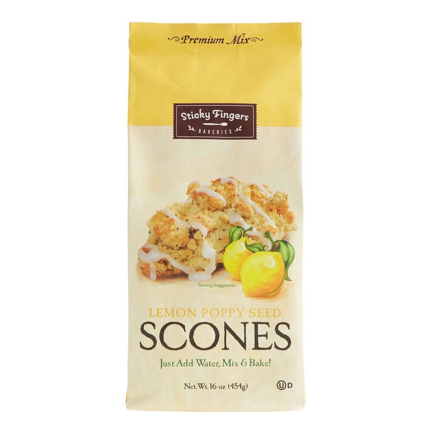Sticky Fingers Lemon Poppy Seed Scone Mix 15 oz. Pack of 3 - Walmart.com