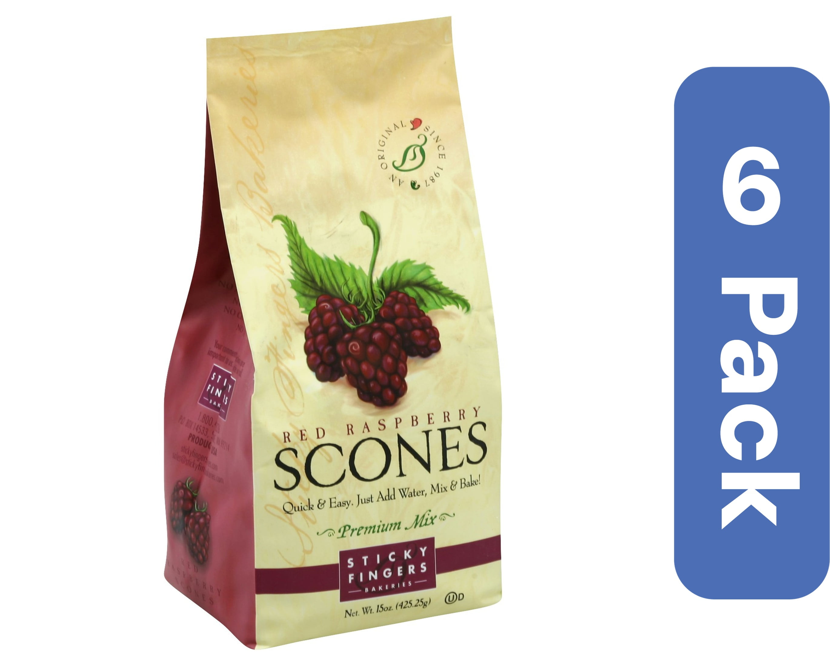Sticky Fingers Raspberry Scone Mix 16 oz (Pack Of 6) - Walmart.com