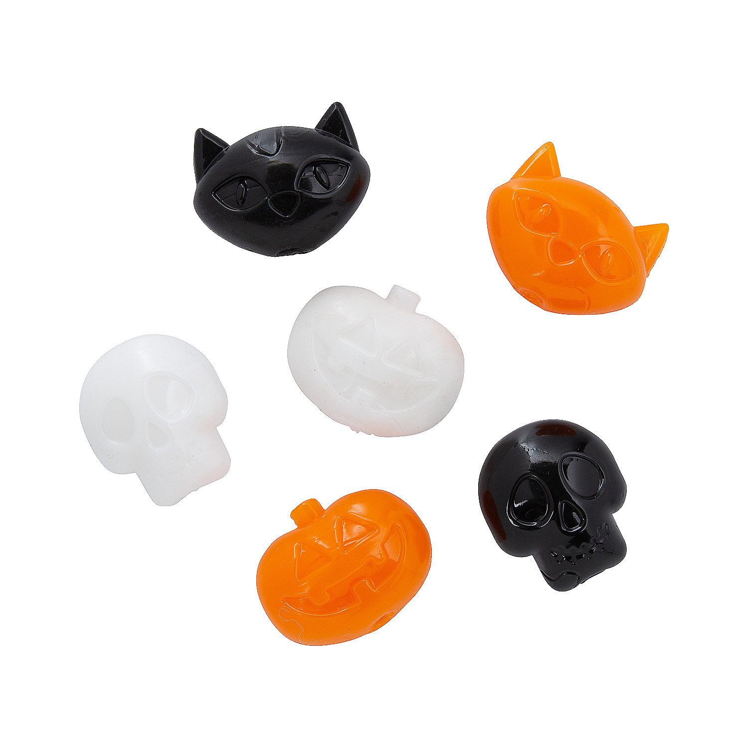 Sticky Halloween Jack-O'-Lantern, Cat, Skeleton Characters - 72 Pieces ...