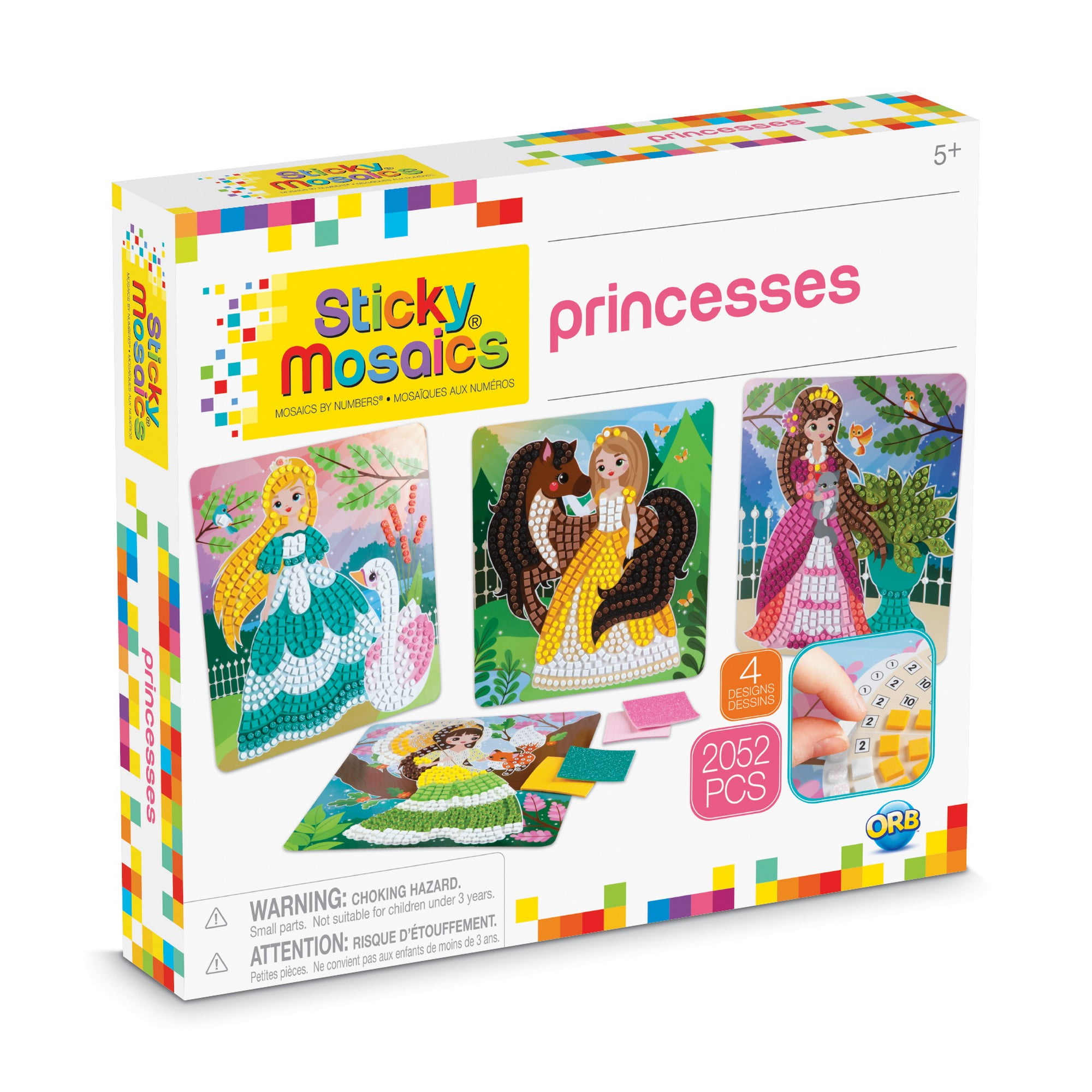 Sticky Mosaics Princesses Design Mosaic Craft By Numbers Kit - 2052 ...